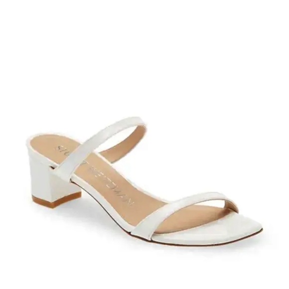 Stuart Weitzman | Shoes | Nwob Stuart Weitzman White Aleena Block Heel ...